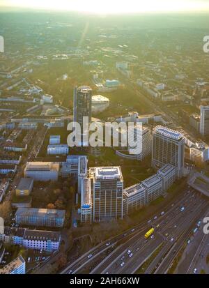 Essen city, Skyline of Essen with TV tower and RWE Tower, Mülheim an ...