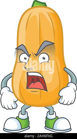 Butternut squash cartoon character style with silent gesture Stock ...