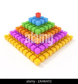 3D pyramide chart from cubes isolated on white background Stock Photo ...