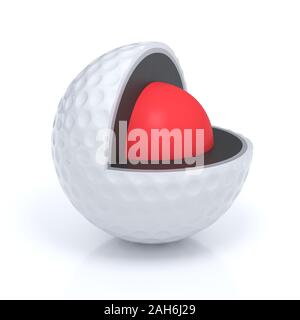 Schematic view of sliced golf ball layers isolated with clipping path ...