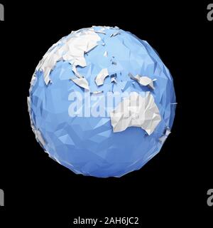 Planet Earth globe - origami style - isolated with clipping path Stock ...