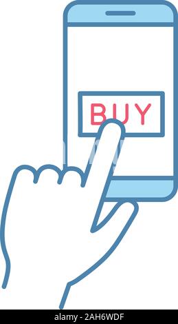 Online payment per click color icon. E-payment. Digital purchase ...