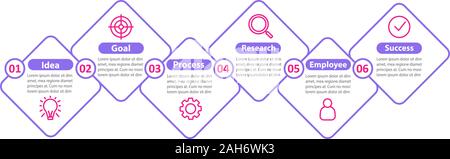 Goal setting and achieving vector infographic template. Dream job ...