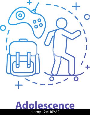 Adolescence concept icon. Teenager idea thin line illustration ...
