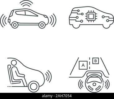 Road sensors icons set. Outline set of road sensors vector icons for ...