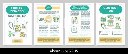 Family fitness center brochure template layout. Healthy lifestyle ...