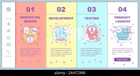 New product launch onboarding mobile app page screen with linear ...