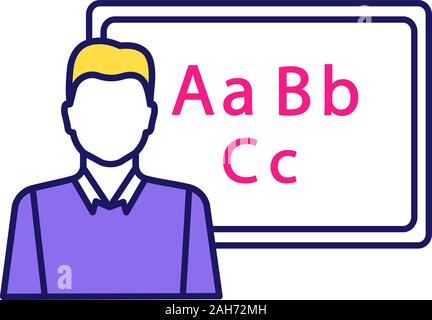 Foreign language tutor isolated cartoon vector illustration Stock ...