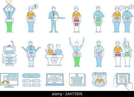TV quiz show color icon. Television intellectual game. Online quiz ...