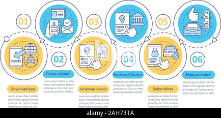 Carpooling app vector infographic template. Car sharing service ...