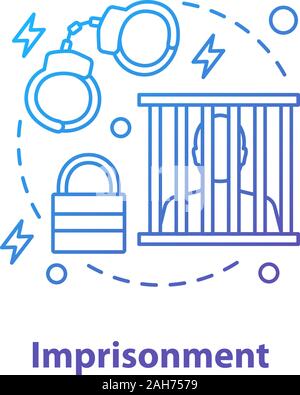 Imprisonment concept icon. Prisoner idea thin line illustration. Law ...