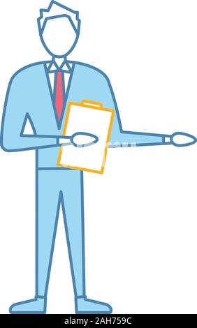 Game show host color icon. Quiz master. Emcee, announcer. Showman ...