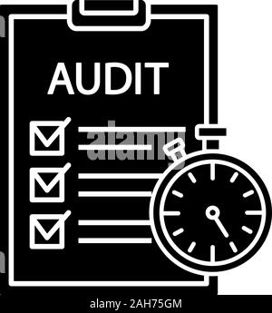 Auditor glyph icon. Financial inspection. Assurance service. Auditing ...