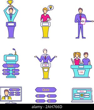 Pub quiz color icon. Bar trivia. Quiz night signboard. Pub game. Beer ...