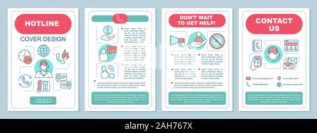 Hotline brochure template layout. Emergency service. Information center ...