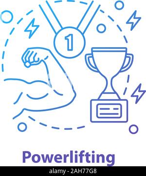 Bodybuilder competition concept icon. Champion idea thin line ...