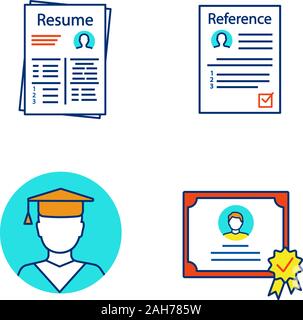 Reference letter color icon. Recommendation letter. Employment ...
