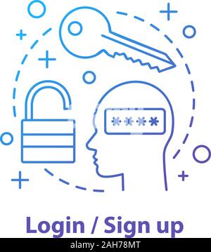 User's account concept icon. Login idea thin line illustration ...