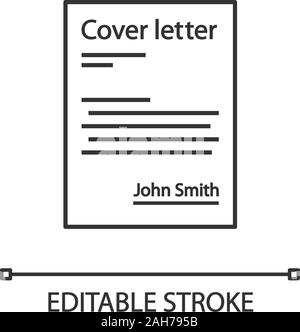 Reference letter linear icon. Recommendation letter. Thin line ...