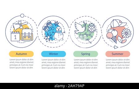 Four seasons vector infographic template. Winter, autumn, spring ...