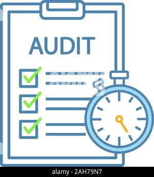 Operational audit color icon. Financial inspection checklist. Internal ...