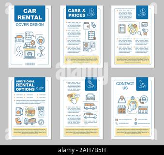 Car rental brochure template layout. Carpooling service. Flyer, booklet ...