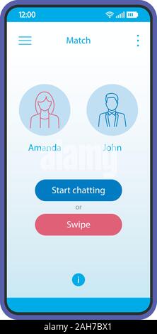 online dating design with cellphone with avatar in screen over ...