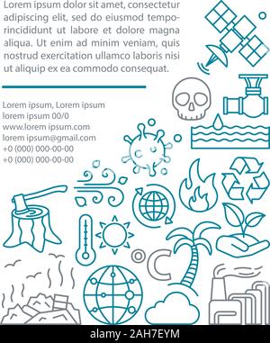 Environmental issues article page vector template. Global problems ...