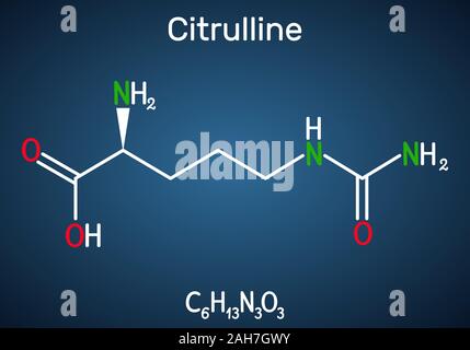 Citrulline C6H13N3O3, alpha amino acid molecule. Structural chemical ...