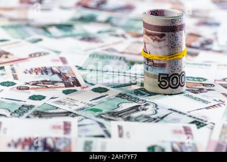 selective focus of russian paper money in cash Stock Photo - Alamy