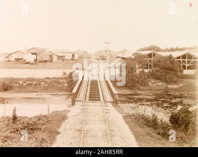 Trinidad & Tobago, A railway bridge crosses the Caroni River on the ...