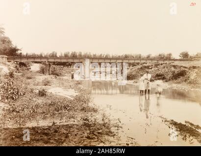 Trinidad & Tobago, A railway bridge crosses the Caroni River on the ...