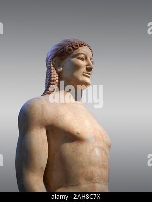 Parian Mable Ancient Greek Archaic statue of a kouros, found in ...