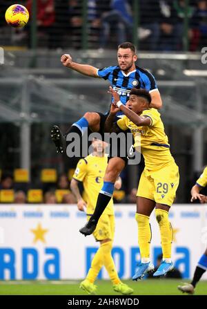 Stefan DE VRIJ of Inter Milan and Joel POHJANPALO of Venezia during the ...