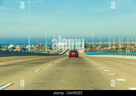 Highway bridge in Texas, United States of America. Gulf Freeway ...