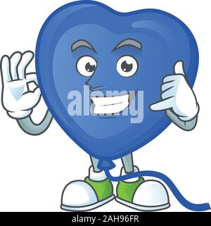 Call me cool blue love cartoon character design Stock Vector Image ...