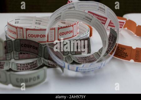 Color photo of unrolled raffle tickets Stock Photo - Alamy