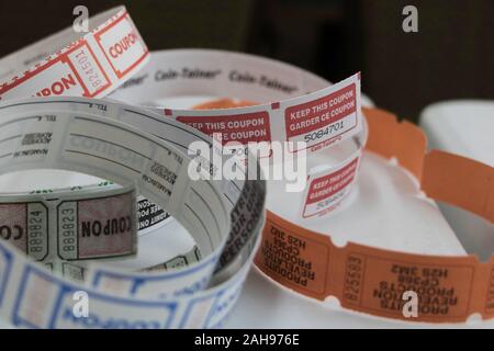 Color photo of unrolled raffle tickets Stock Photo - Alamy