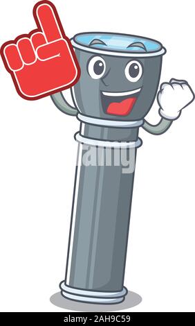 Finger flashlight cartoon character style vector illustration Stock ...