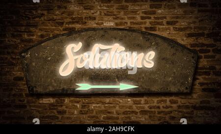Street Sign the Direction Way to Solutions Stock Photo - Alamy