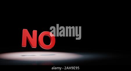 No Red Text Spotlighted on Black Background with Copy Space 3D ...