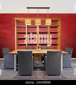 Luxury classic interior of home library. Sitting room with bookshelf ...