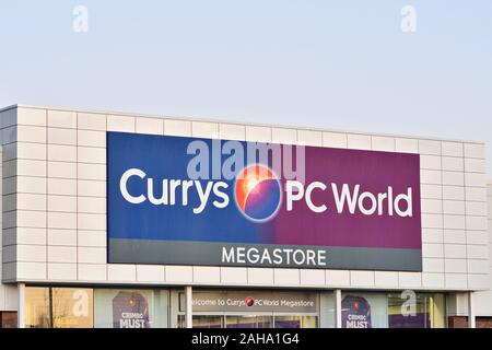 29/11/2019. Solihull, UK. A branch of Currys PC World Mega Store at a ...