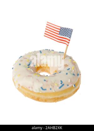 One glazed dount isolated on white background Stock Photo - Alamy