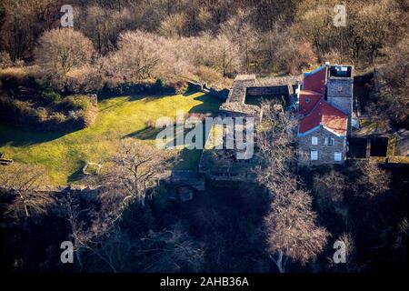 Luftbild, Isenburg Burg Isenberg, Burgruine auf dem Isenberg, Hattingen ...