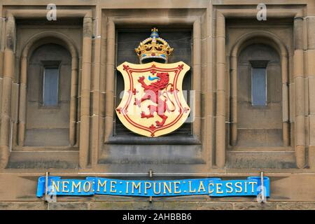 Scotland, Edinburgh, Edinburgh Castle, Coat of Arms in the Royal Stock ...