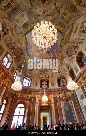 Belvedere Palace Vienna; the Marble Hall in the interior of Lower ...