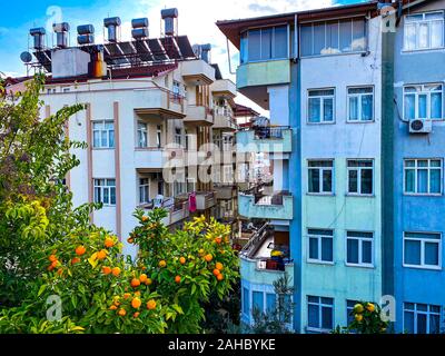 Street with poor houses in Turkish village in Central Anatolia, Turkey ...