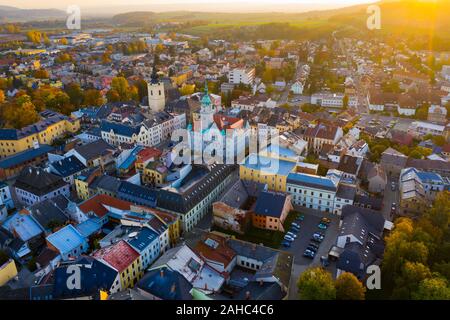 Aerial cityscape of Czech town Sumperk, Olomouc Region Stock Photo - Alamy