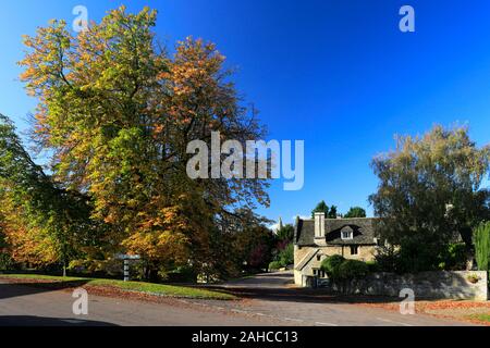 Autumn view of the village green at Duddington village ...